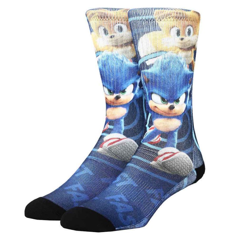 SONIC THE HEDGEHOG 2 SONIC & TAILS SUBLIMATED CREW SOCKS - Dark Stage